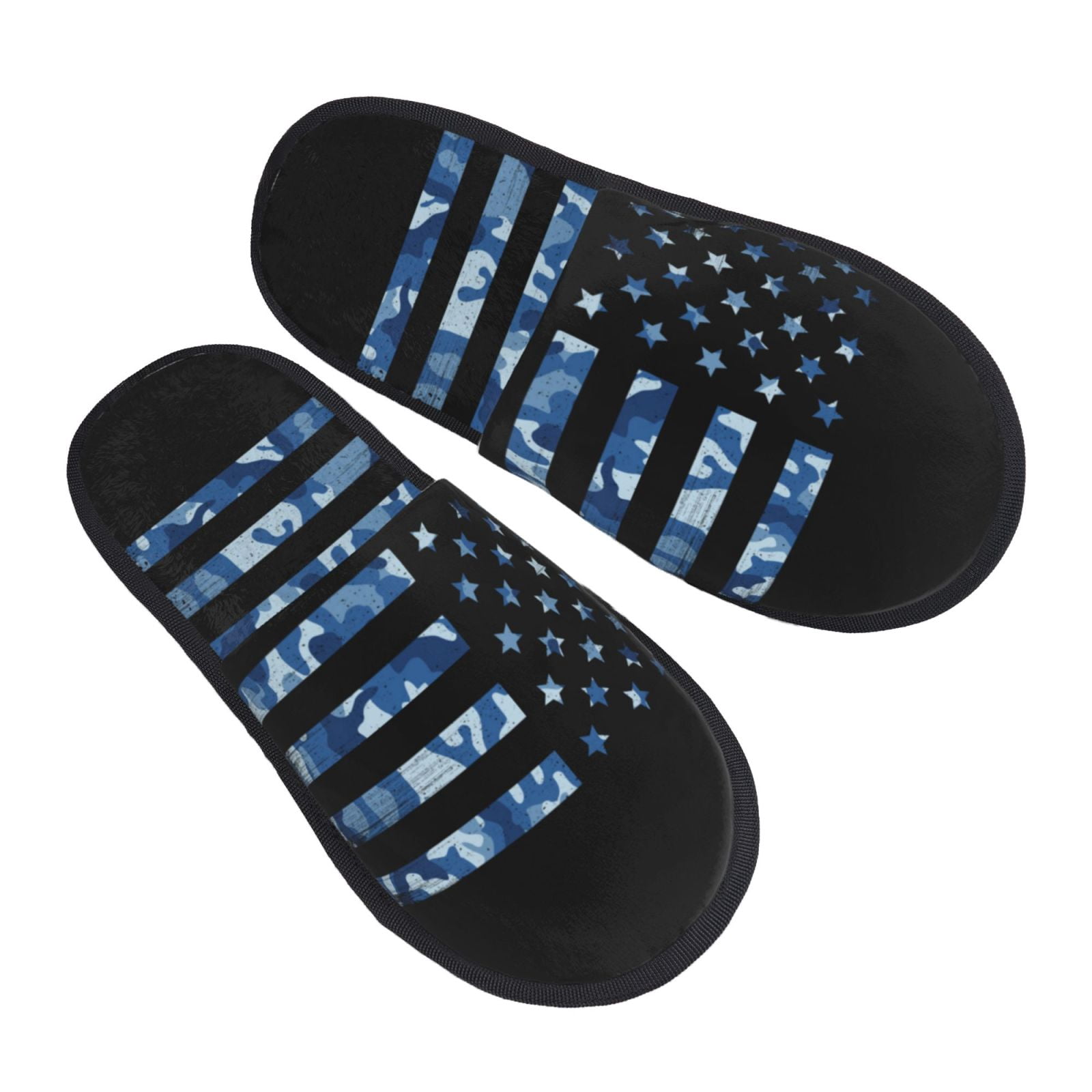 Slippers for Women, Navy Camouflage American Flag Womens Slippers Fuzzy ...