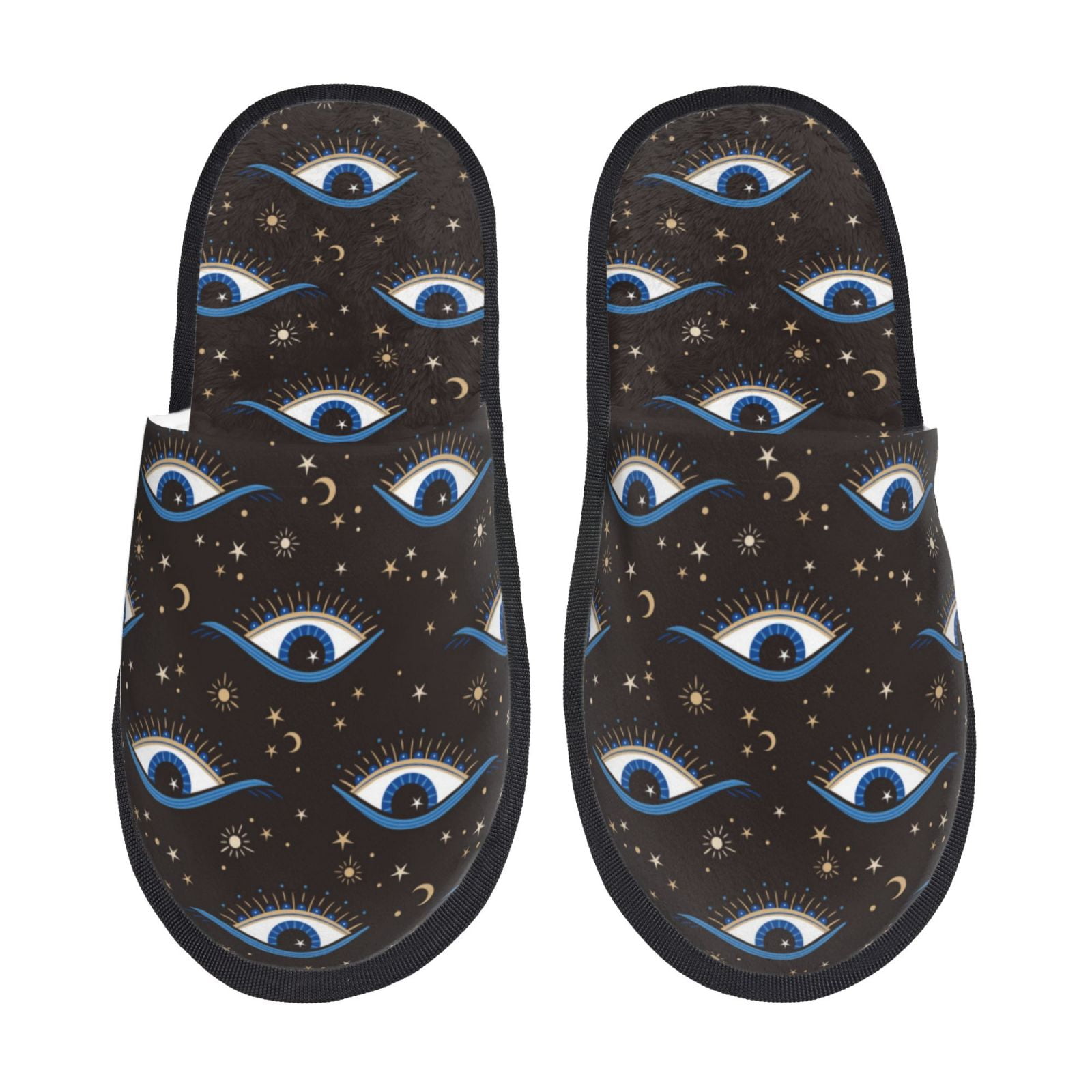 Slippers for Women, starry sky evil eye Womens Slippers Fuzzy Winter ...