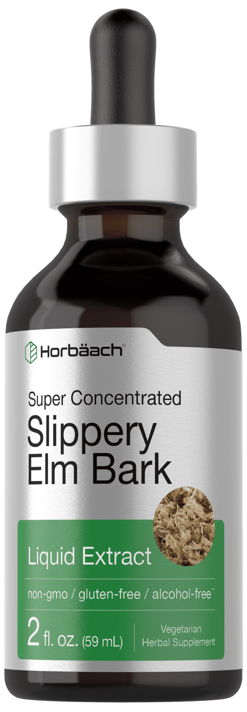 Horbaach Slippery Elm Liquid Drops 2 Fl Oz Vegetarian Supplement for ...