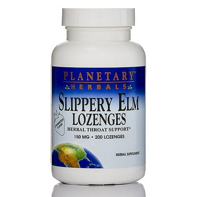 Slippery Elm Lozenges Strawberry 150 mg - 200 Count by Planetary ...