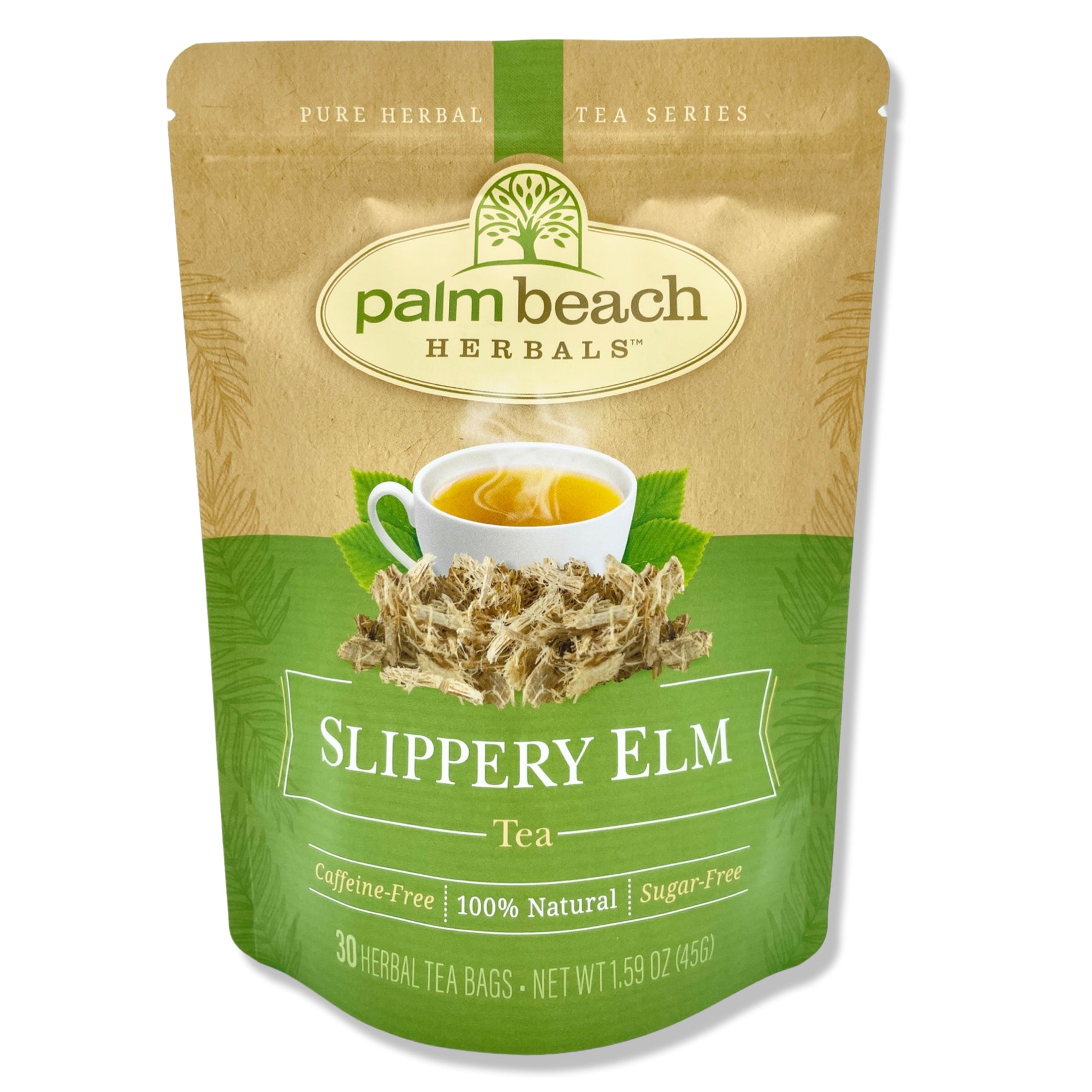 Palm Beach Herbals Slippery Elm Tea, 100% Natural, Caffeine-Free, Sugar ...