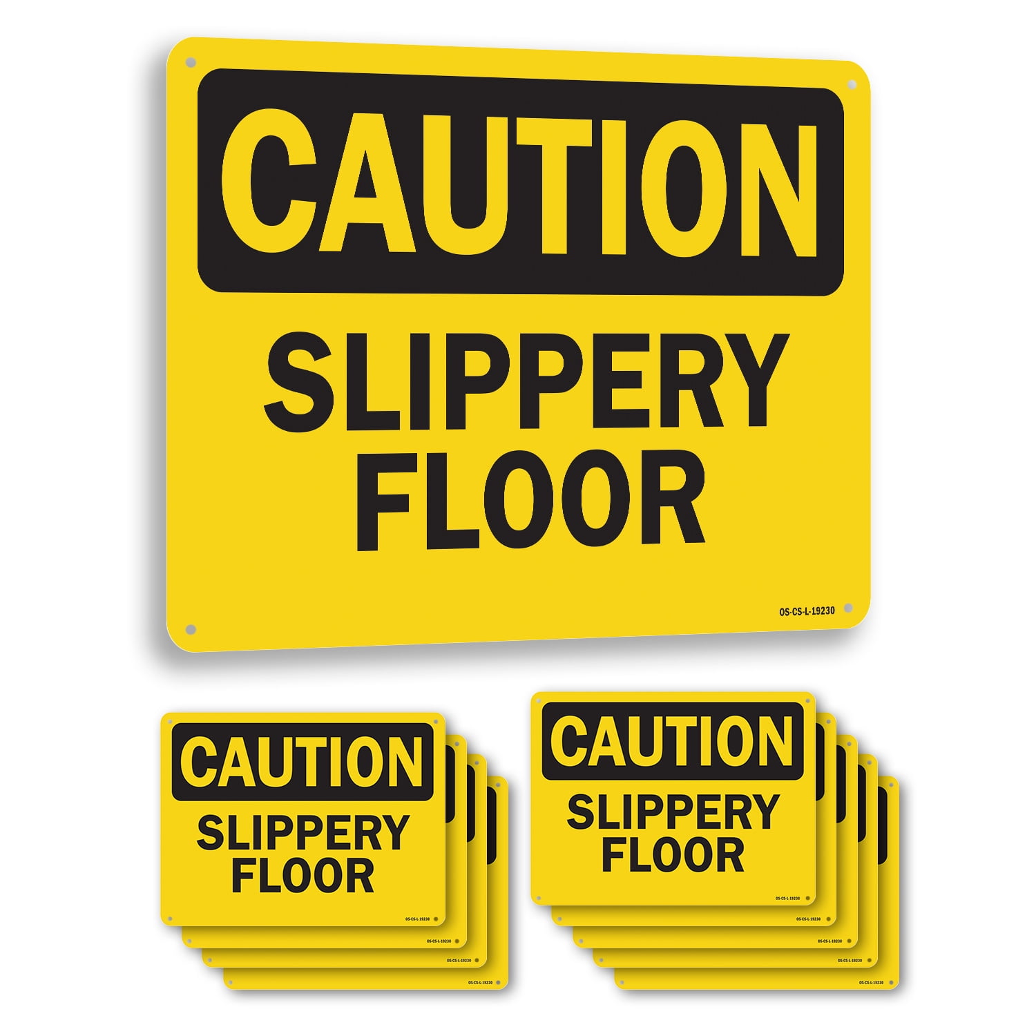 Slippery Floor OSHA Caution Rigid Plastic Sign 18 Inch x 12 Inch - 10 ...