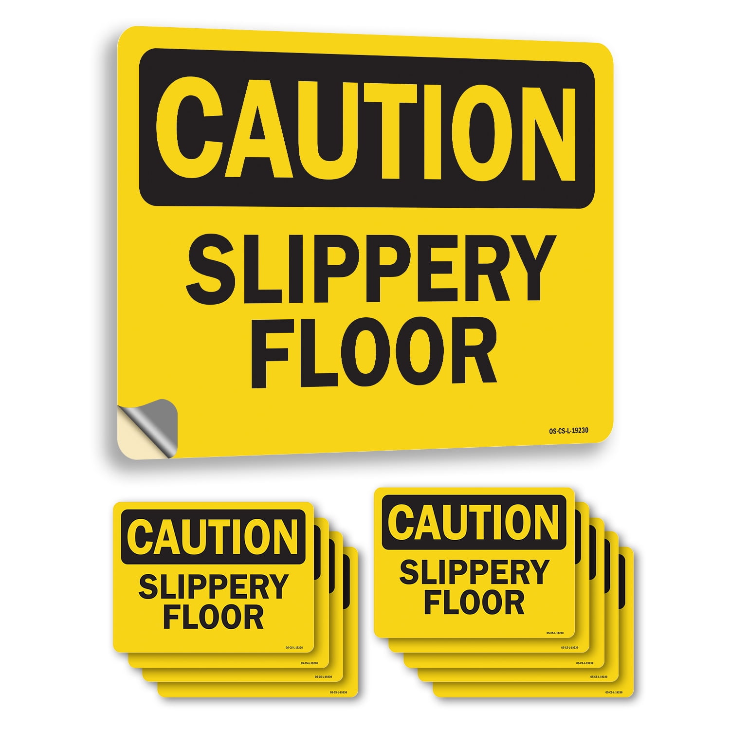 Slippery Floor OSHA Caution Vinyl Decal Label 24 Inch x 18 Inch - 10 ...