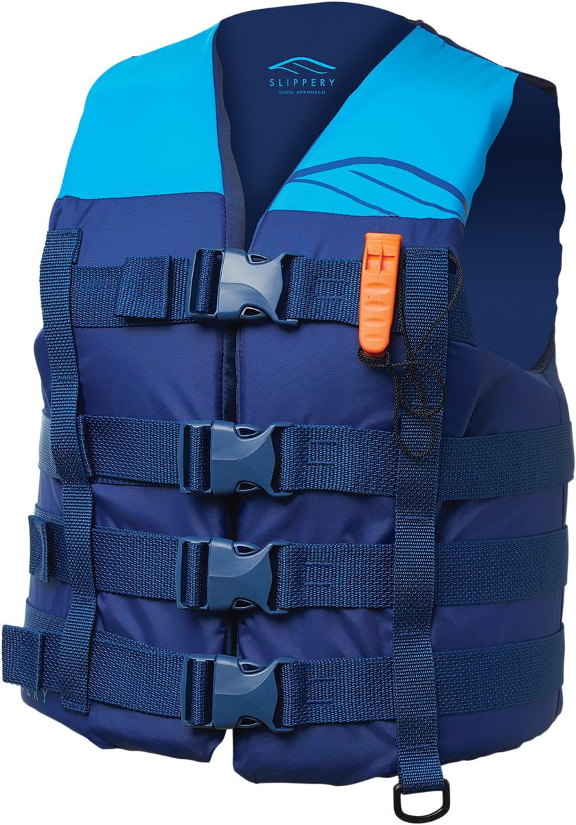 Slippery Wetsuits USCG Type III PFD Adult Life Jacket, Nylon Navy Blue ...