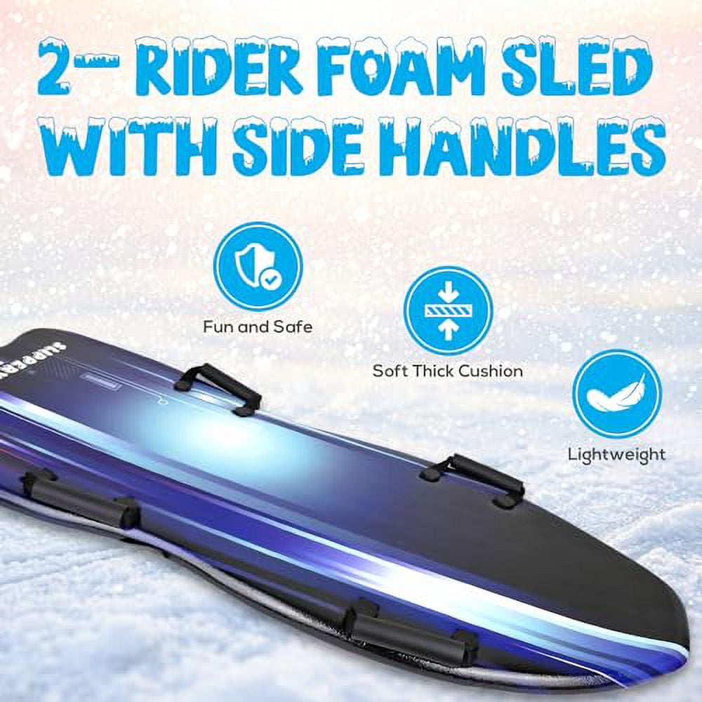 Slippery Racer Downhill Falcon Adults and Kids Foam Toboggan Snow Sled ...