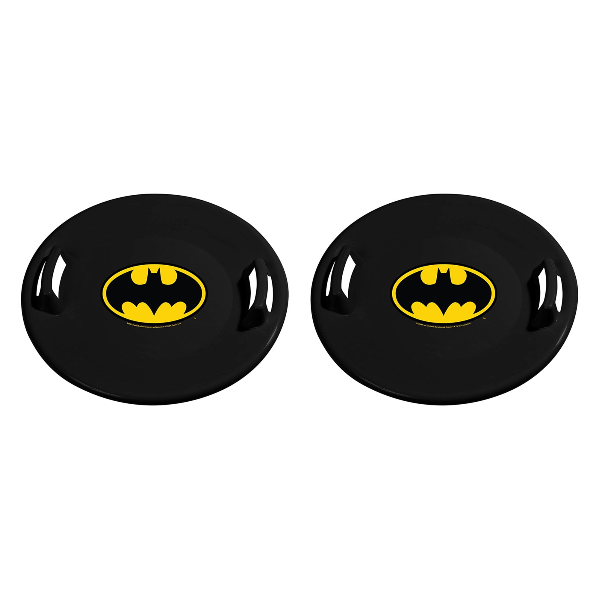 Slippery Racer Downhill Pro Round Batman Saucer Disc Snow Sled (2 Pack ...