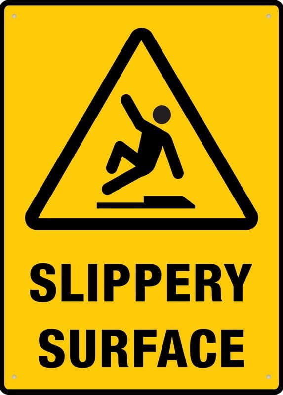Slippery Surface Outdoor Metal Sign - 12 X 8 Metal Signs For Business ...