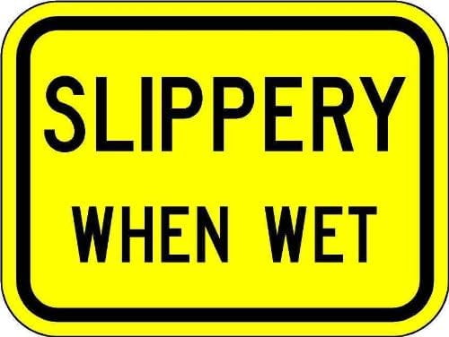 Slippery When Wet (Plaque) Sign - 12 x 9 Weatherproof Warning Signage ...