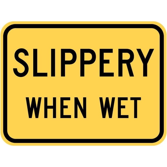 Slippery When Wet (Plaque) Sign - 12 x 9 Weatherproof Warning Signage ...