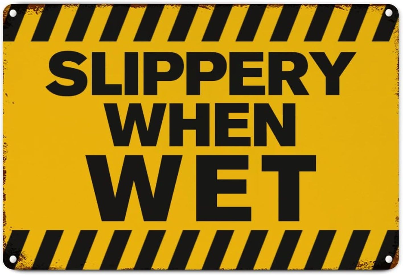 Slippery When Wet Metal Signs 8 X 12 Inches - Walmart.com