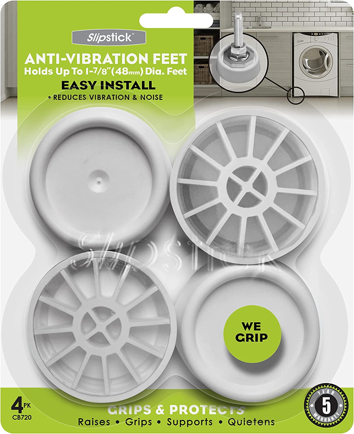 Slipstick Anti Vibration Pads for Washing Machine/Appliances (Set of 4 ...