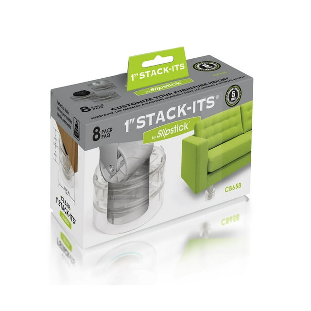 Slipstick CB658 Stack-Its 1 Inch Adjustable Bed Risers/Furniture Risers ...
