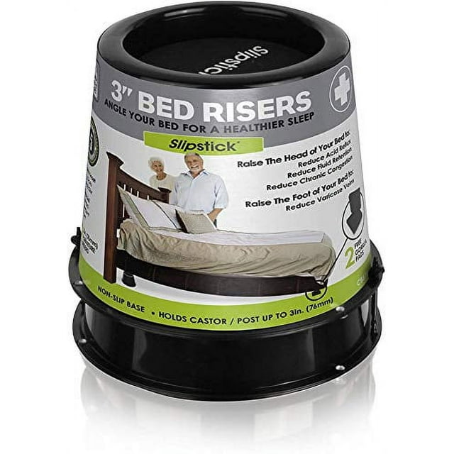 Slipstick CB676 3 Inch Bed Risers - 2 Medical Risers, 2 GorillaPads for ...