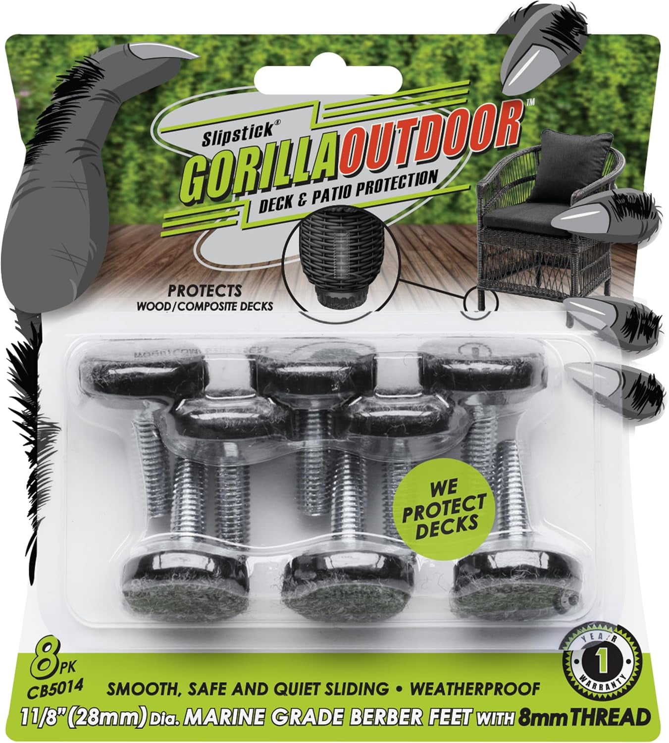 Slipstick Gorilla Outdoor Adjustable Furniture Levelers (8 Pack ...