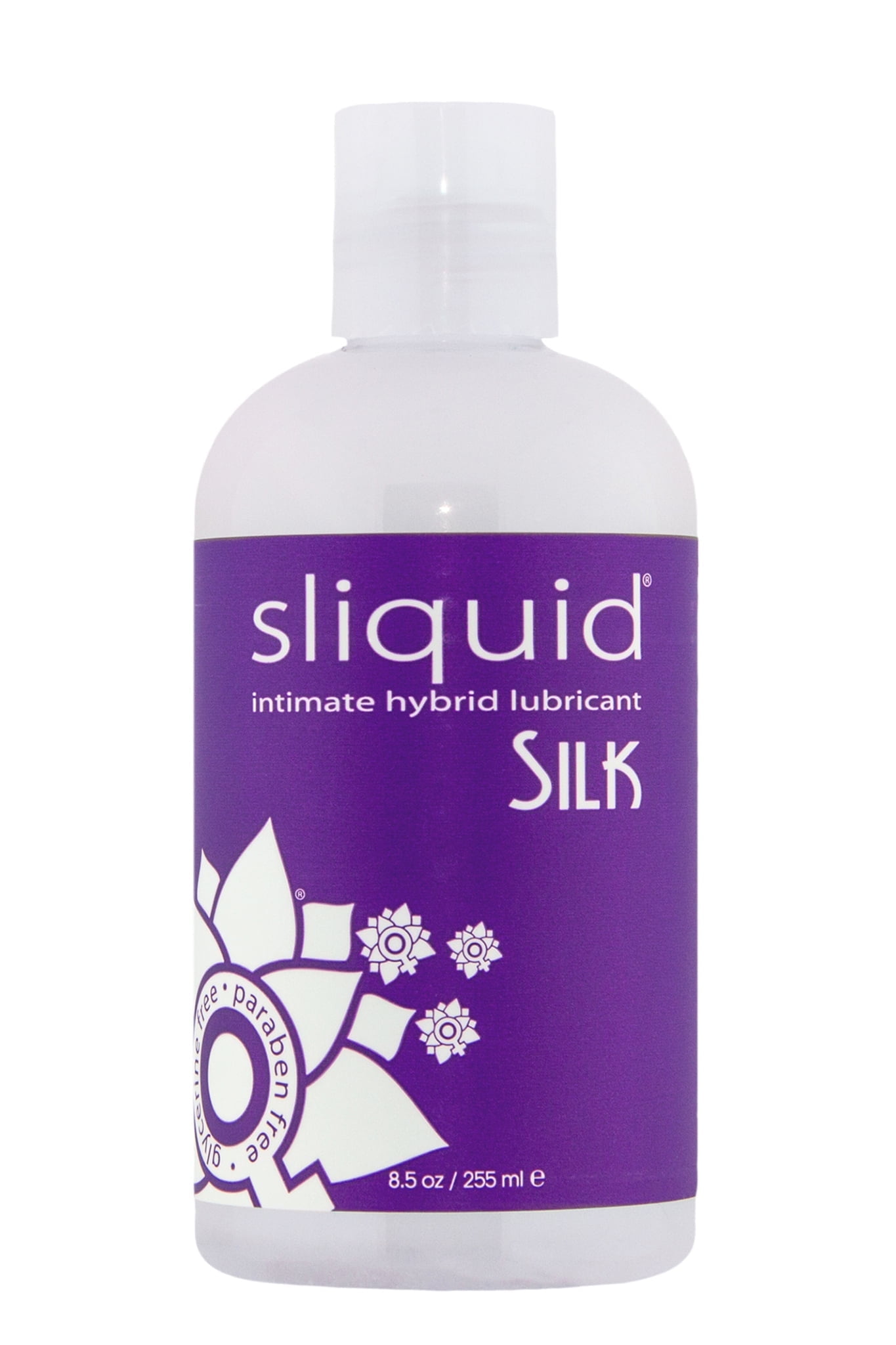 Sliquid Silk Lubricant 8.5oz, Hybrid Water-Based and Silicone Lube ...