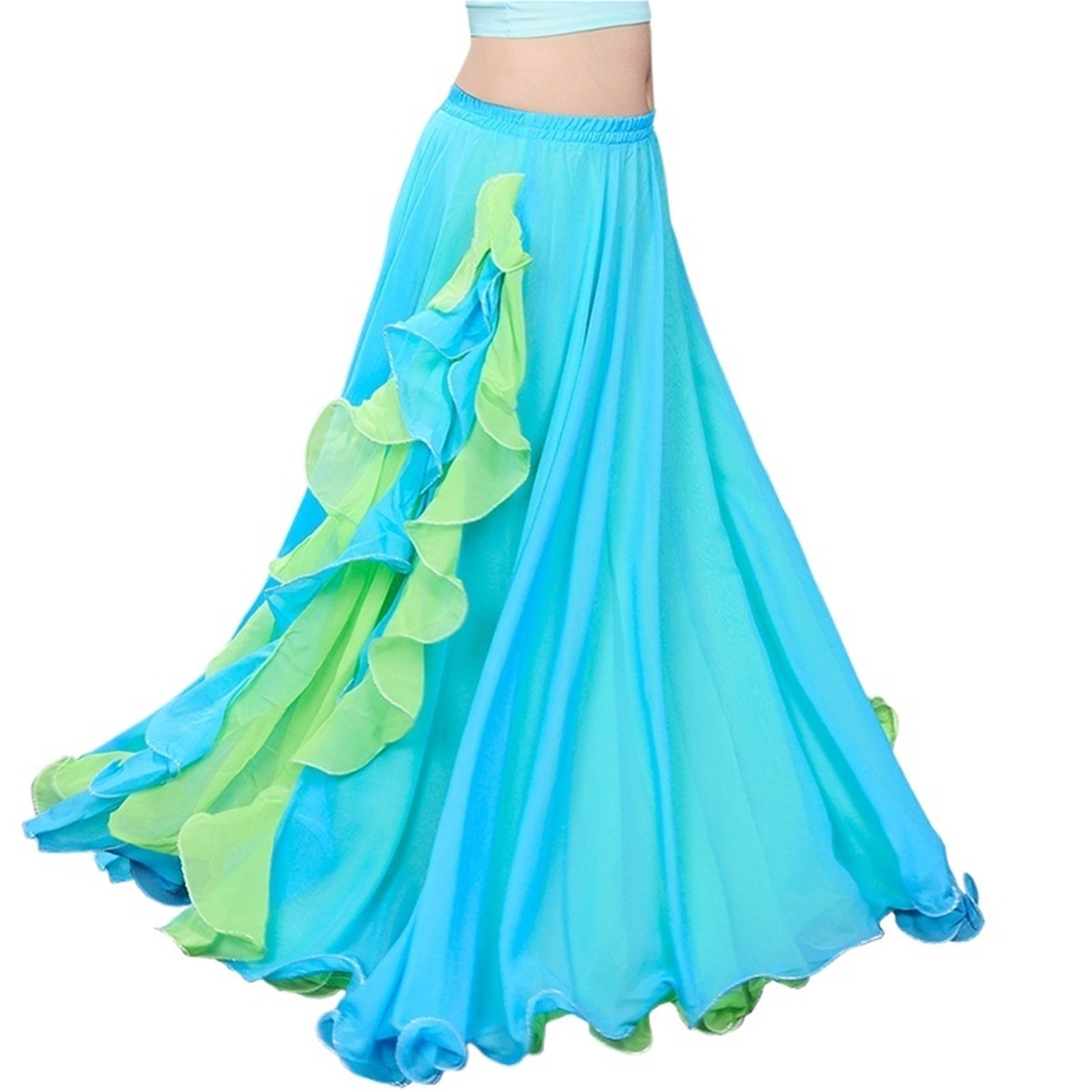 Slit Chiffon Skirt Belly Dancing Skirt For Women Belly Dance Costumes ...