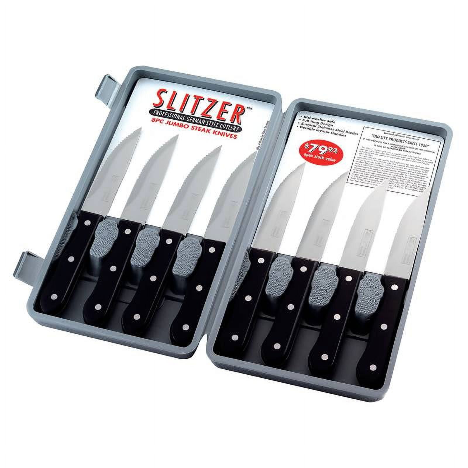 Slitzer? 8pc Professional German-Style Jumbo Steak Knives - Walmart.com