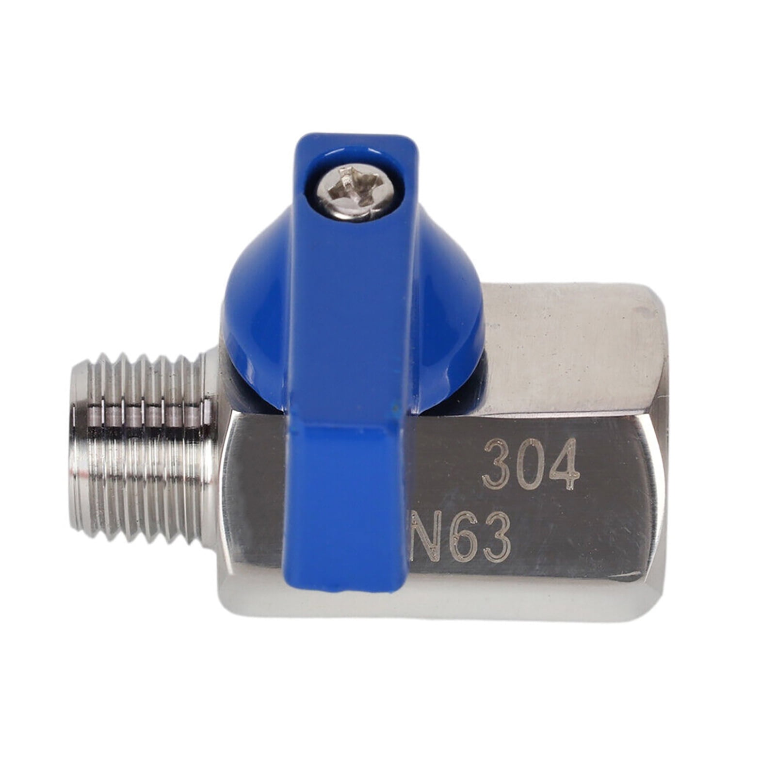 Sliver & Blue Stainless Steel Ball Valve Standard Port Flow Safe ...