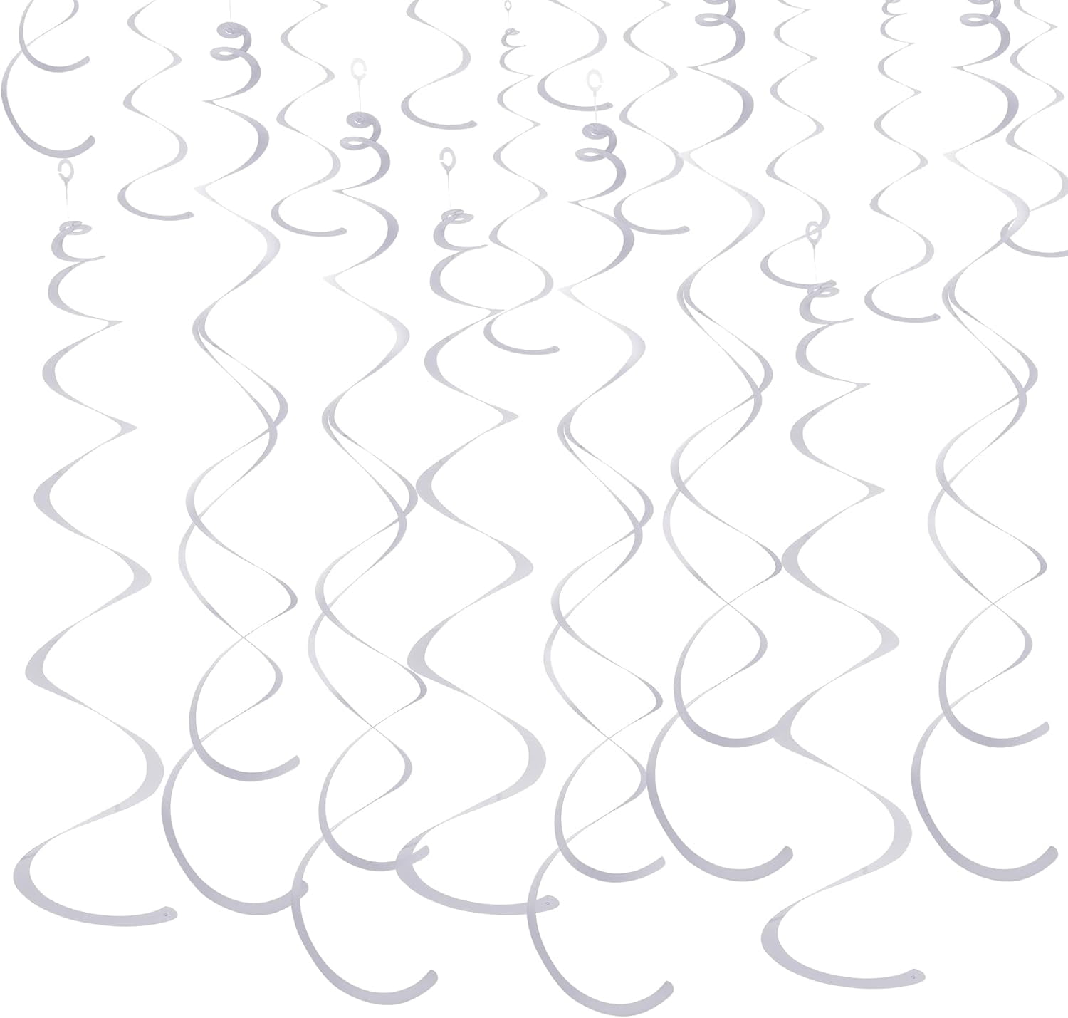 Sliver Ceiling Swirl Foil Decorations Hanging Plastic Streamer Themed ...