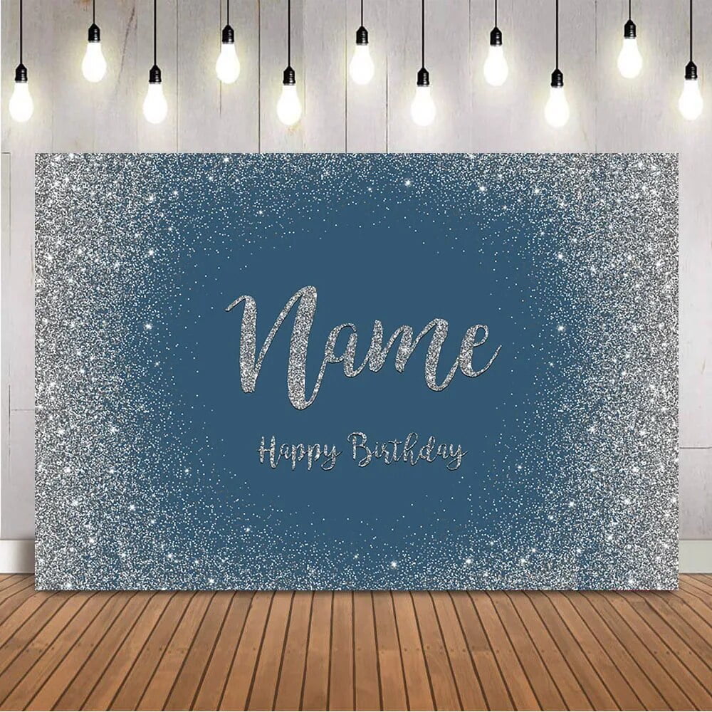 Sliver Glitter Birthday Adult Theme Party Decoration Banner Photo ...