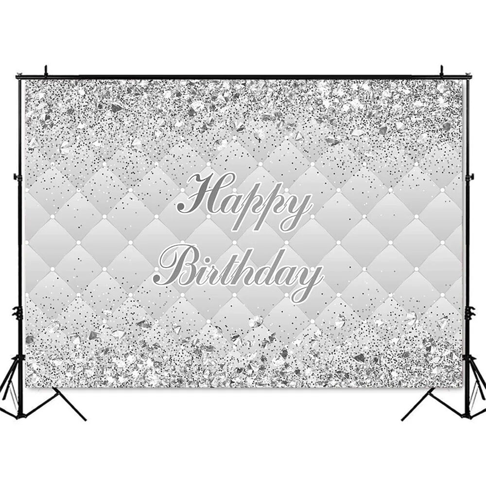 Sliver Glitter Birthday Backdrop Diamonds Adult Birthday Theme Party Background Headboard