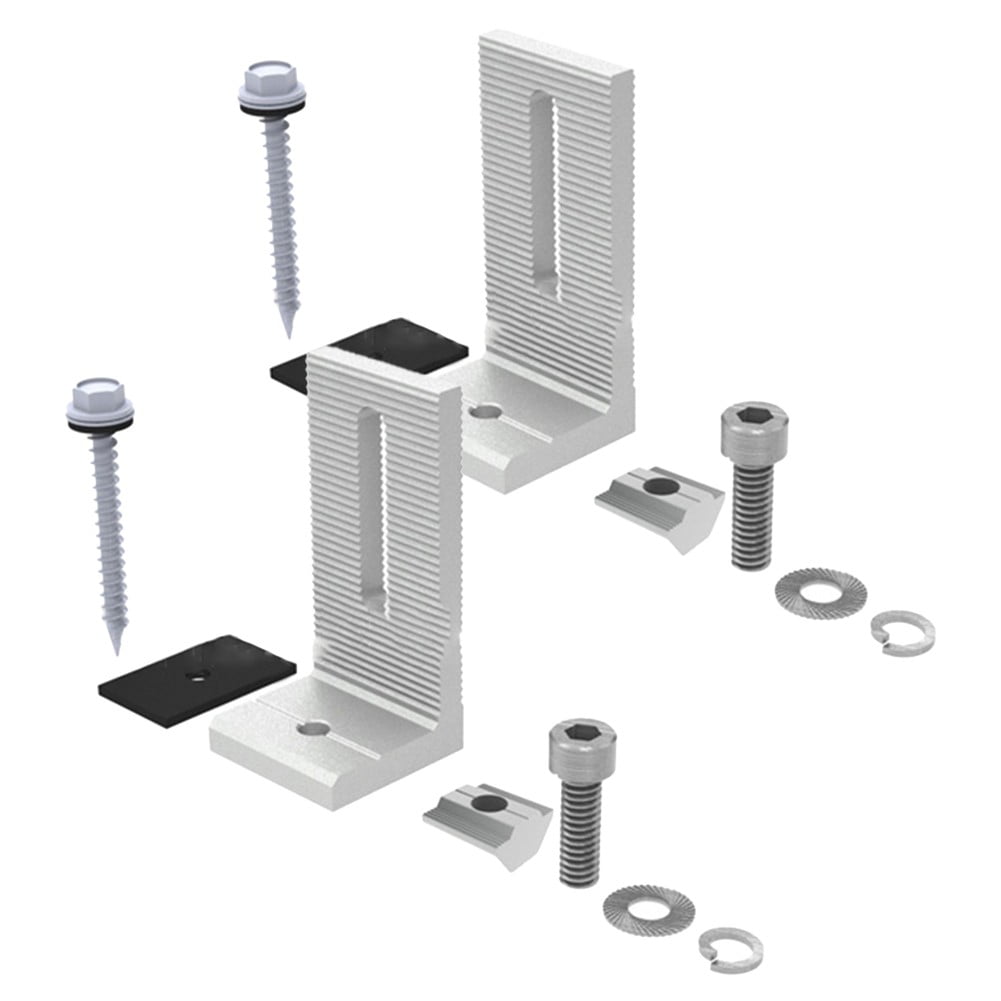 Sliver L-Type Panel Mounting Bracket Solar End Clamp Aluminum For ...