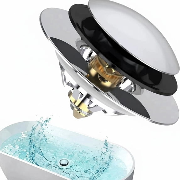 Sliver Plated Universal Tub Dain Stopper, Pop Up Bath Drain Tip Toe ...
