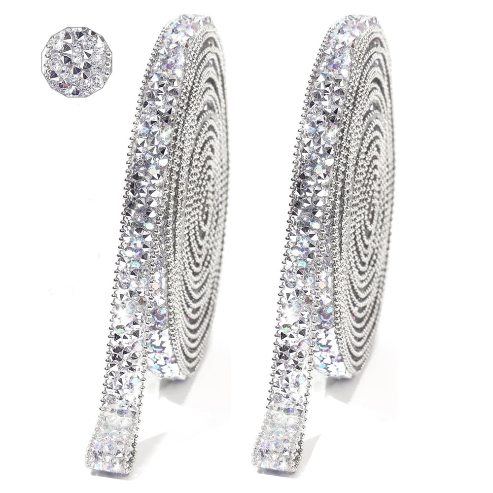 Sliver Rhinestone Strips,Diamond Ribbon Sticker,Glitter Bling Crystal ...