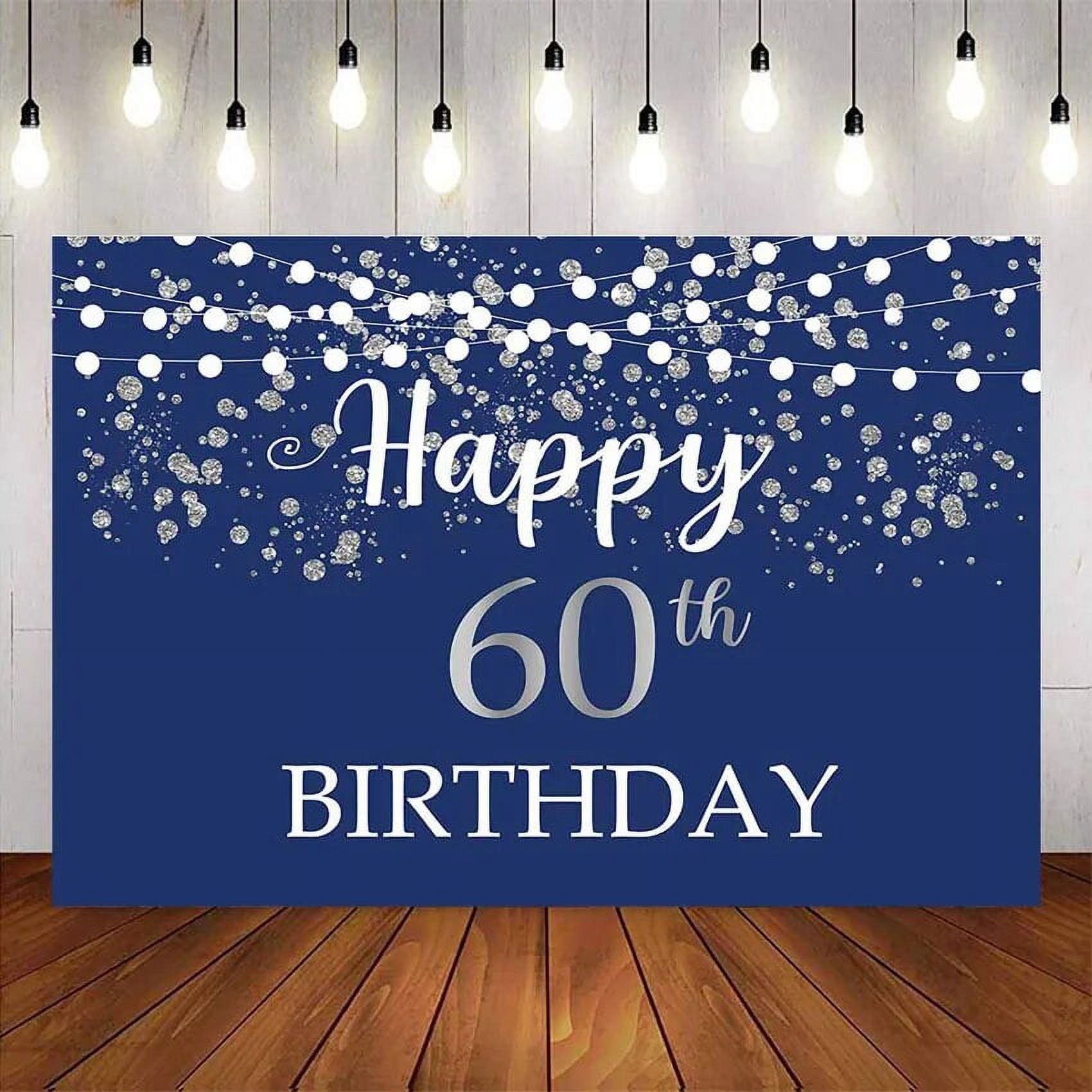 Sliver glitter 60th birthday backdrop white light background for photo ...