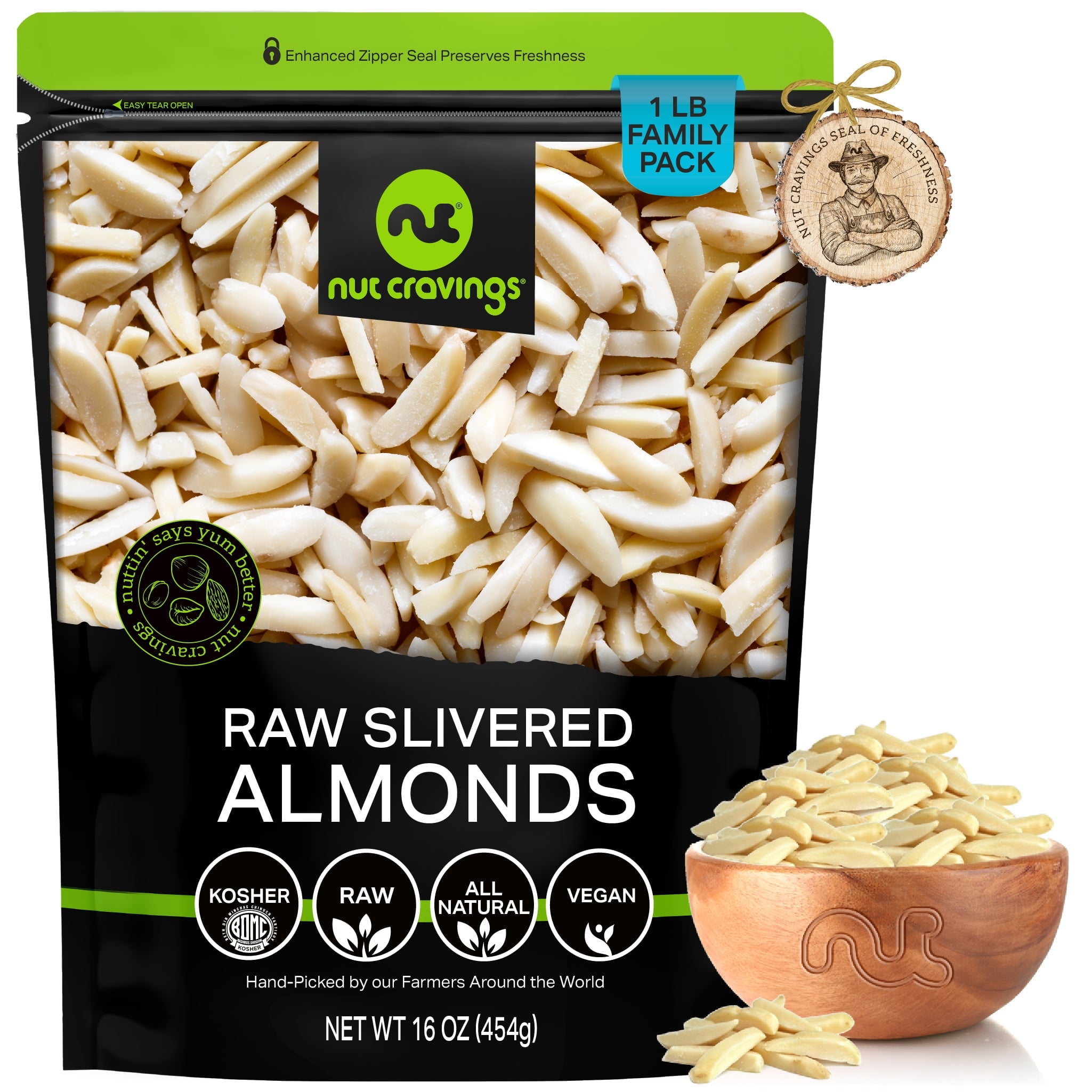 Nut Cravings Unsalted Slivered Almonds, 16oz - Perfect for Salads ...