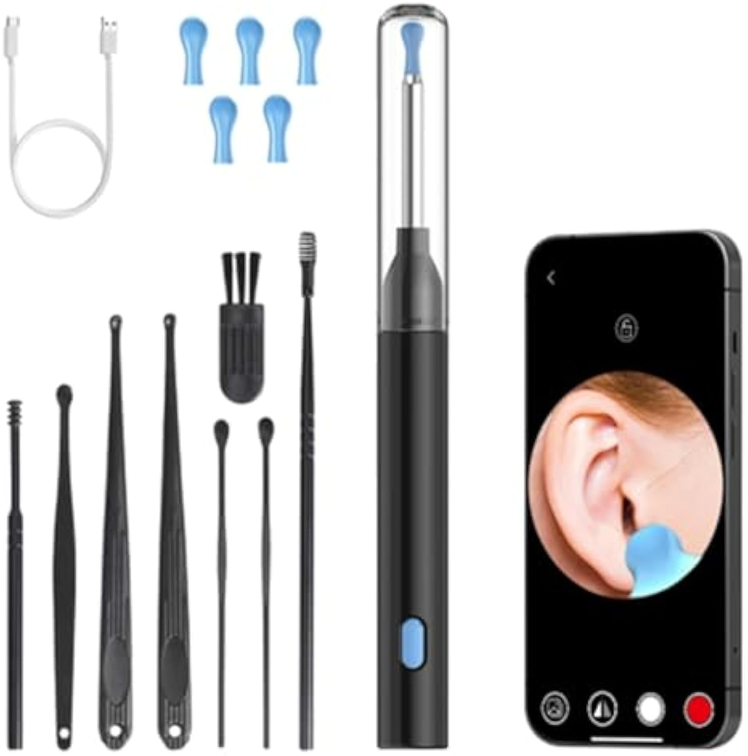 Slivor Ear Cleaner, HD Camera Ear Wax Removal Kit, Ear Cleaner with ...