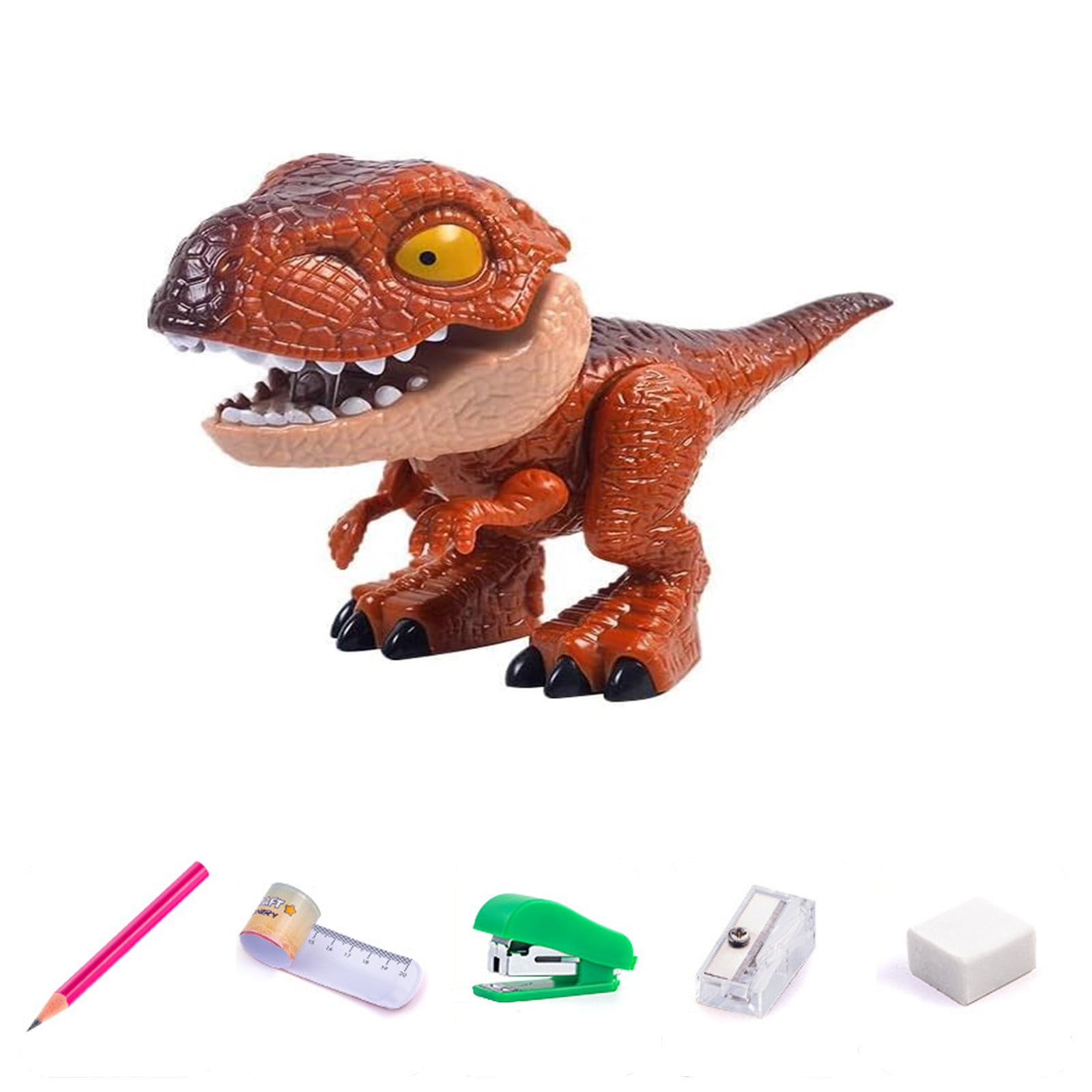 Slmotuae 5 in 1 Dinosaur Pencil Sharpener Set: Kids Stationery with ...