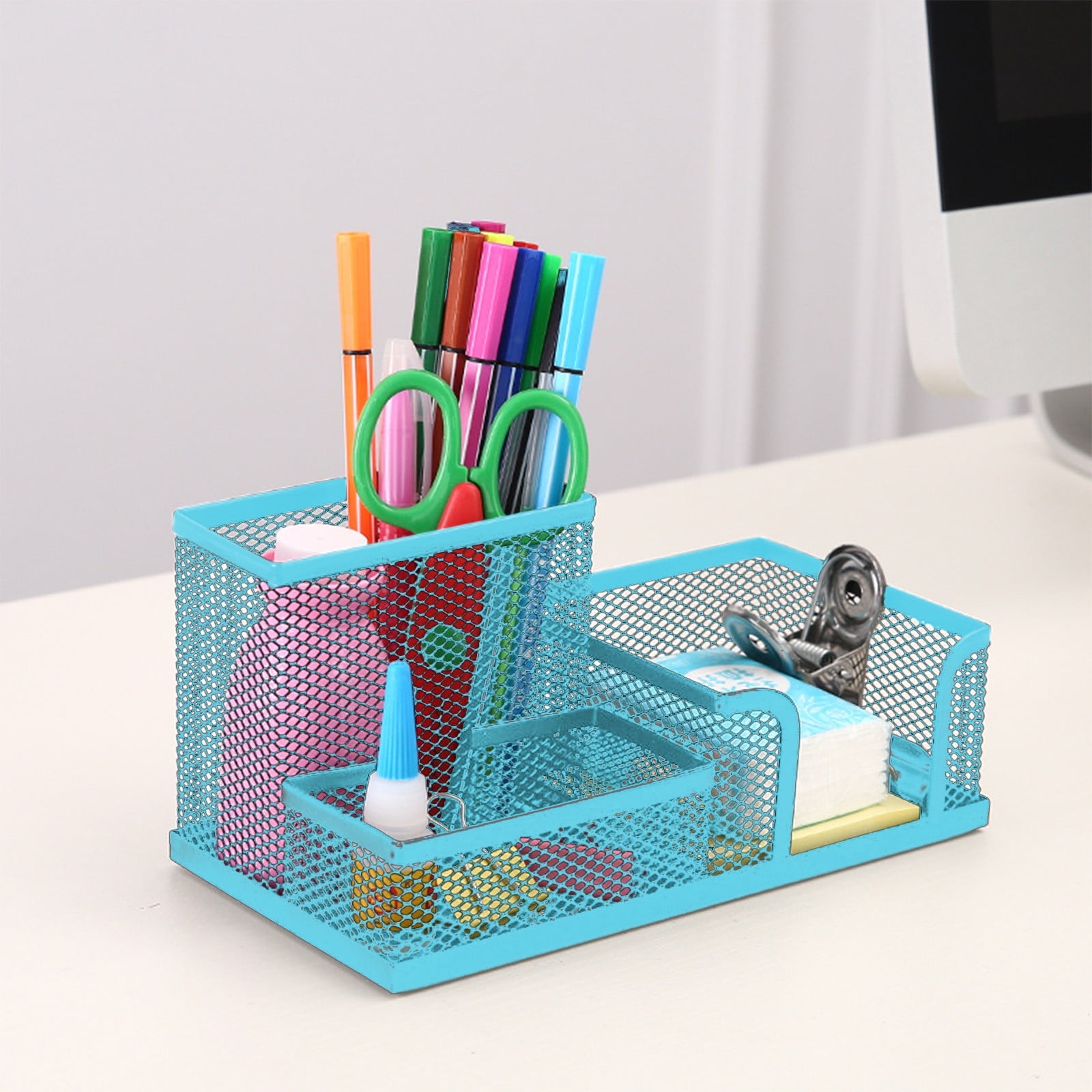 Slmotuae Metal Mesh Pen Holder - Stylish Desk Office Organizer for ...