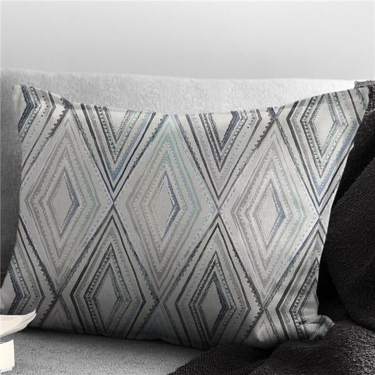Sloane Oblong Decor Pillow with Feather Insert, Seabreeze & Ivory - 14 ...
