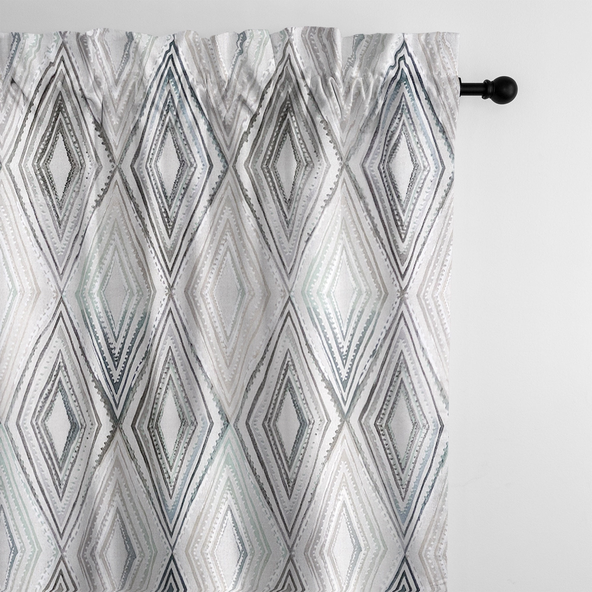 Sloane Seabreeze/Ivory Pole Top Drapery Panel - Pair 50"x120" - Walmart.com