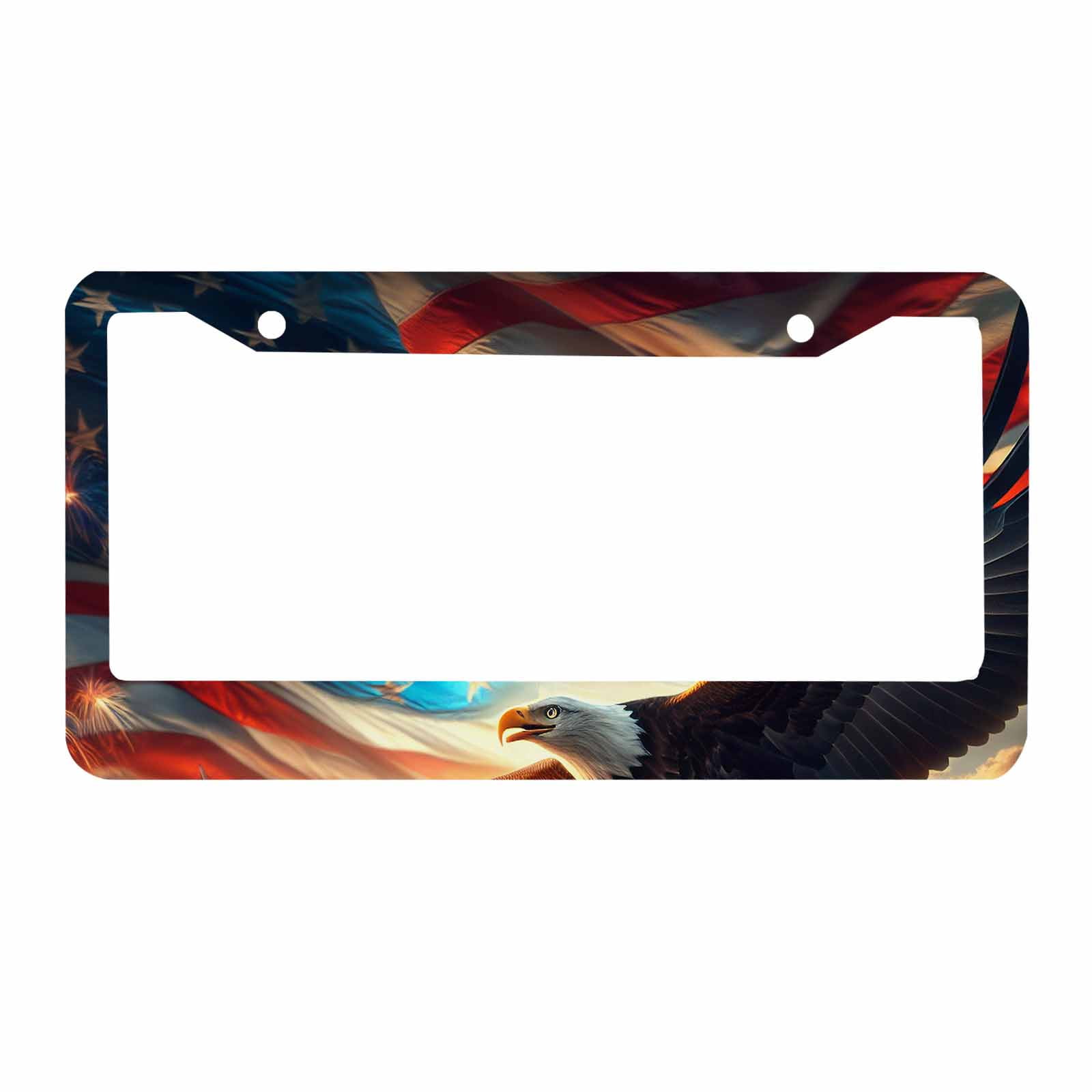 Sloboki American Flag Eagle License Plate Frame Universal Aluminum ...