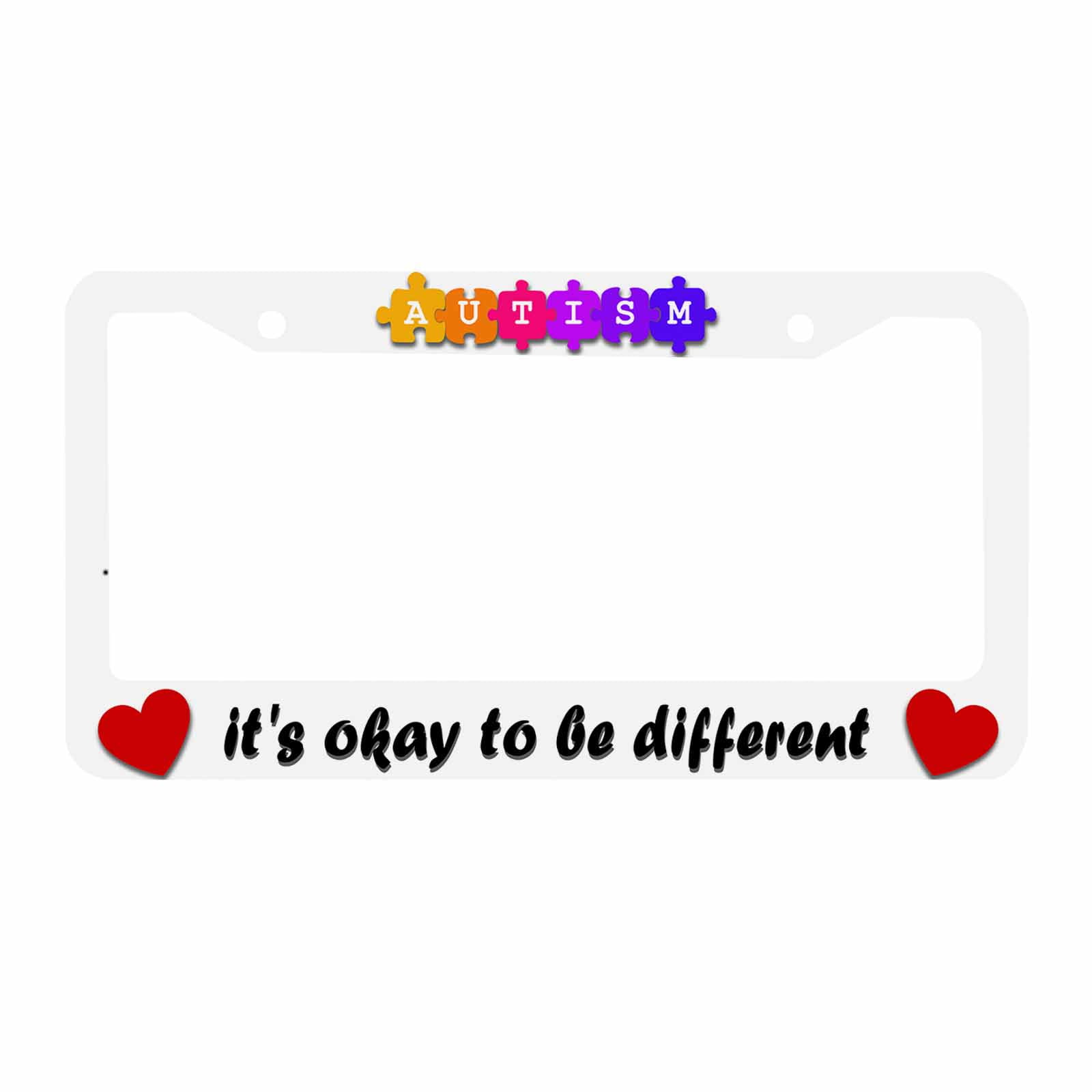 Sloboki Autism It's Okay To Be Different License Plate Frame Universal ...