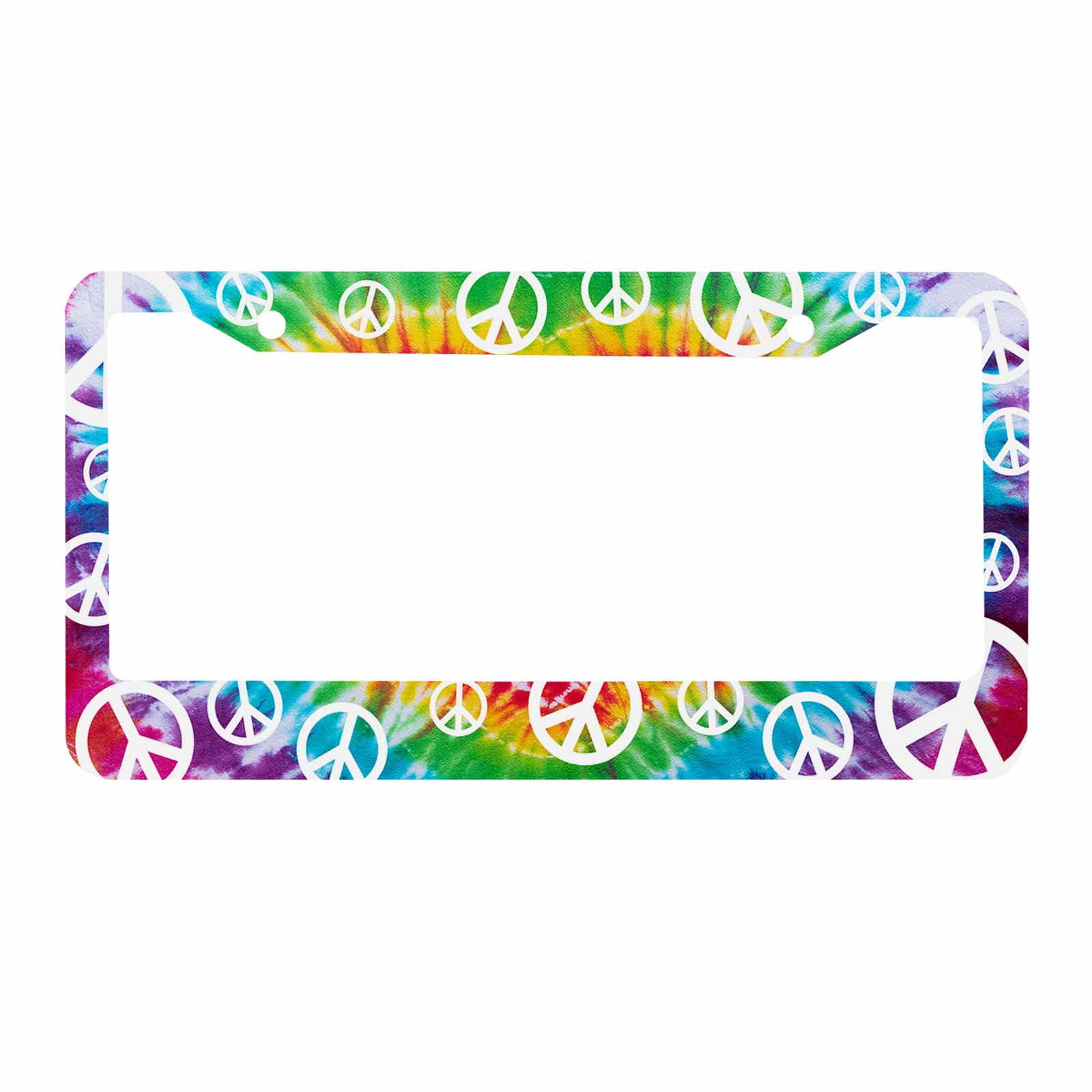 Sloboki Blank Tie Dye Peace Hippie Rainbow License Plate Frame ...