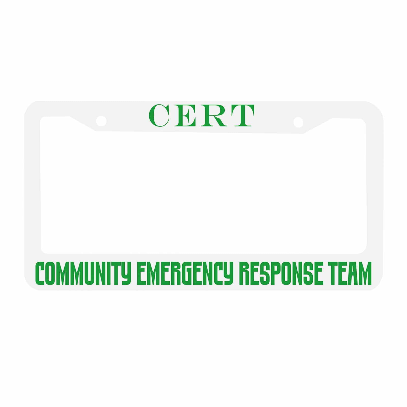 Sloboki CERT COMMUNITY EMERGENCY RESPONSE TEAM License Plate Frame ...