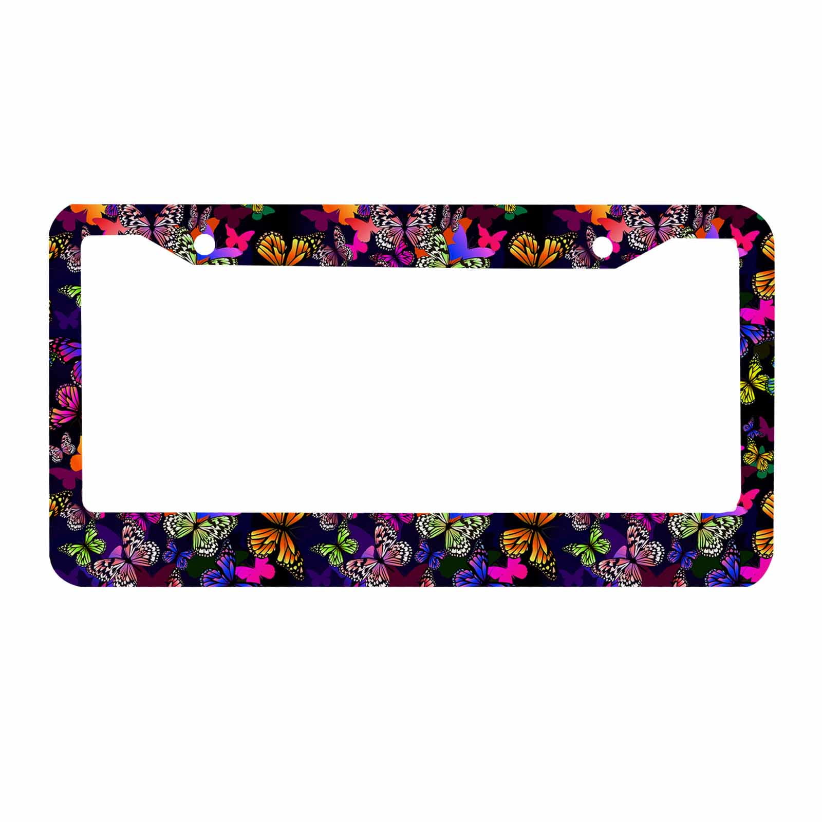 Sloboki Colorful Watercolor Butterfly License Plate Frame Universal ...