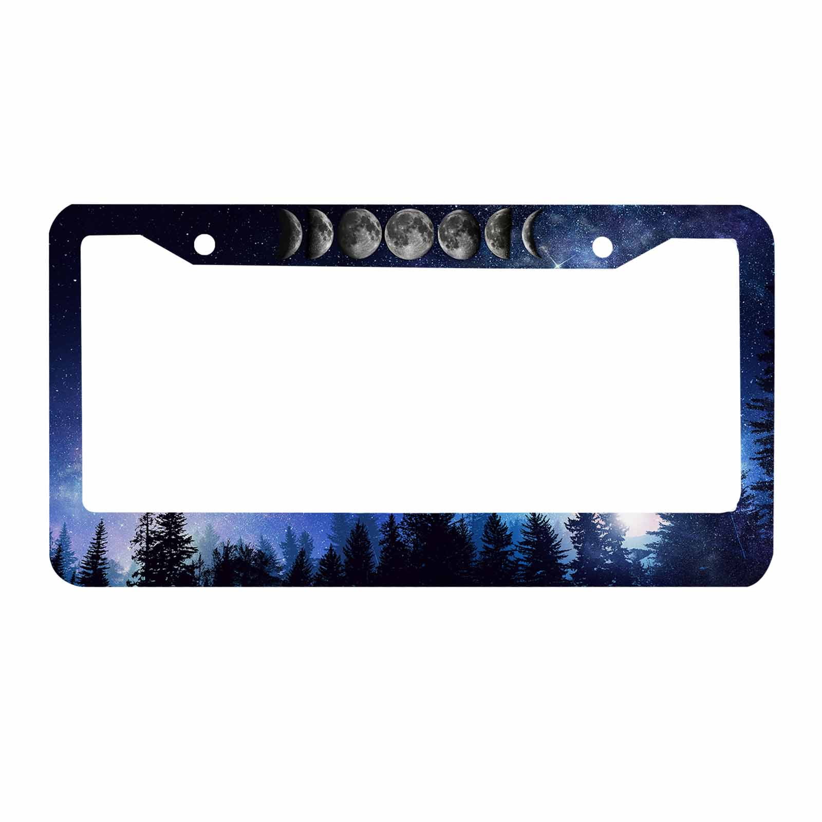Sloboki Forest Starry Night Moon Phase License Plate Frame Universal ...