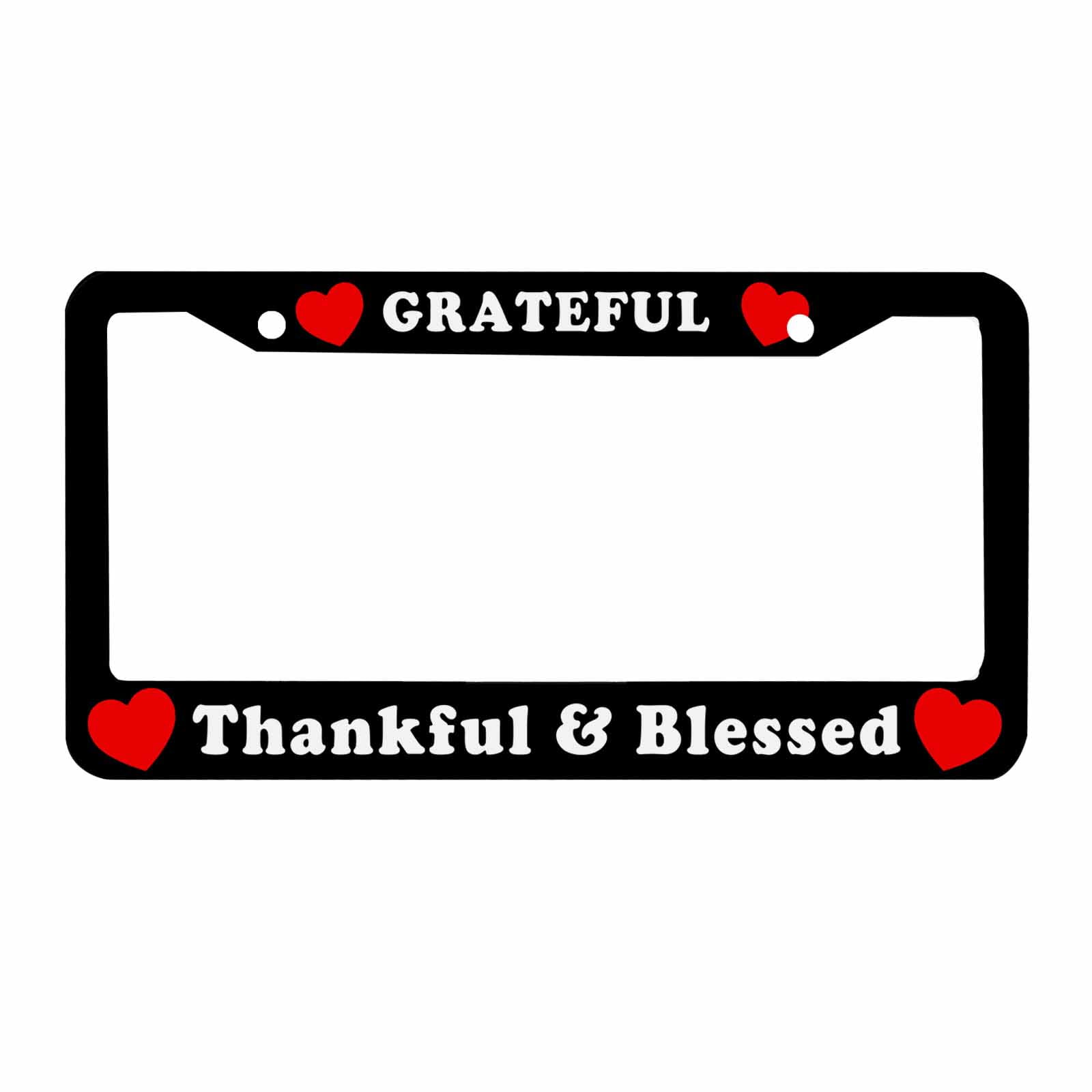 Sloboki Grateful Thankful and Blessed License Plate Frame Universal ...