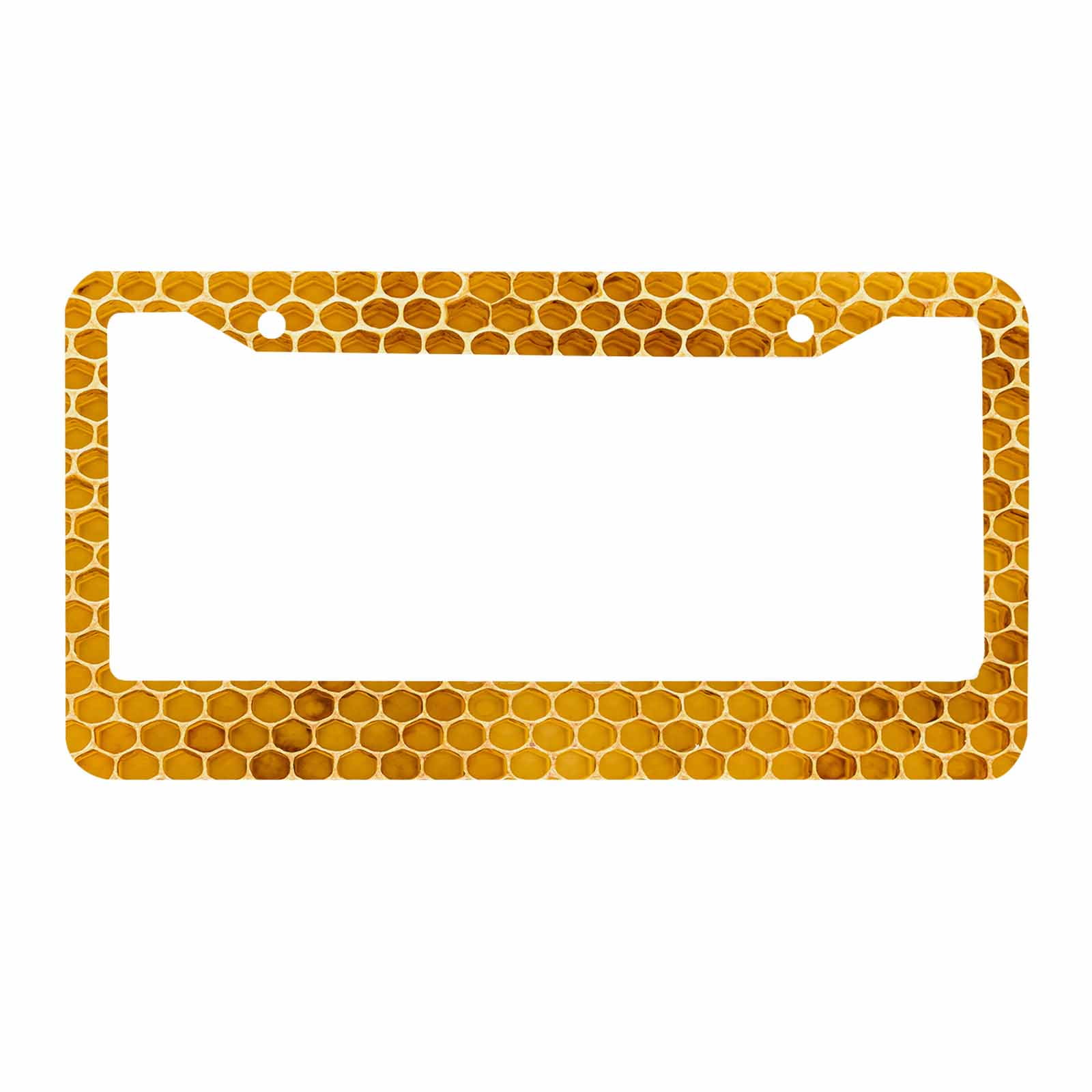 Sloboki Honeycomb Honey Bee License Plate Frame Universal Aluminum ...