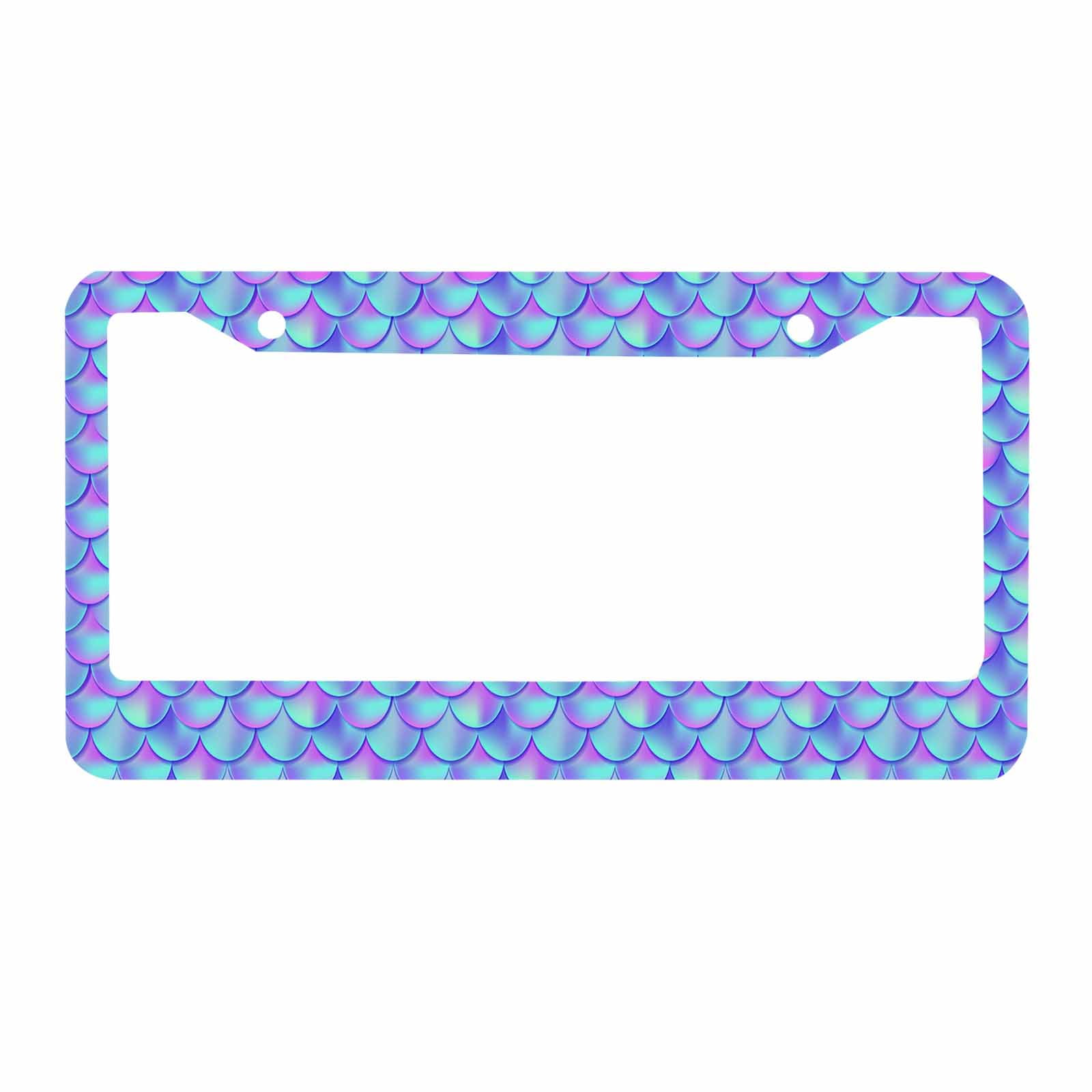 Sloboki Mermaid Scales Purple License Plate Frame Universal Aluminum ...