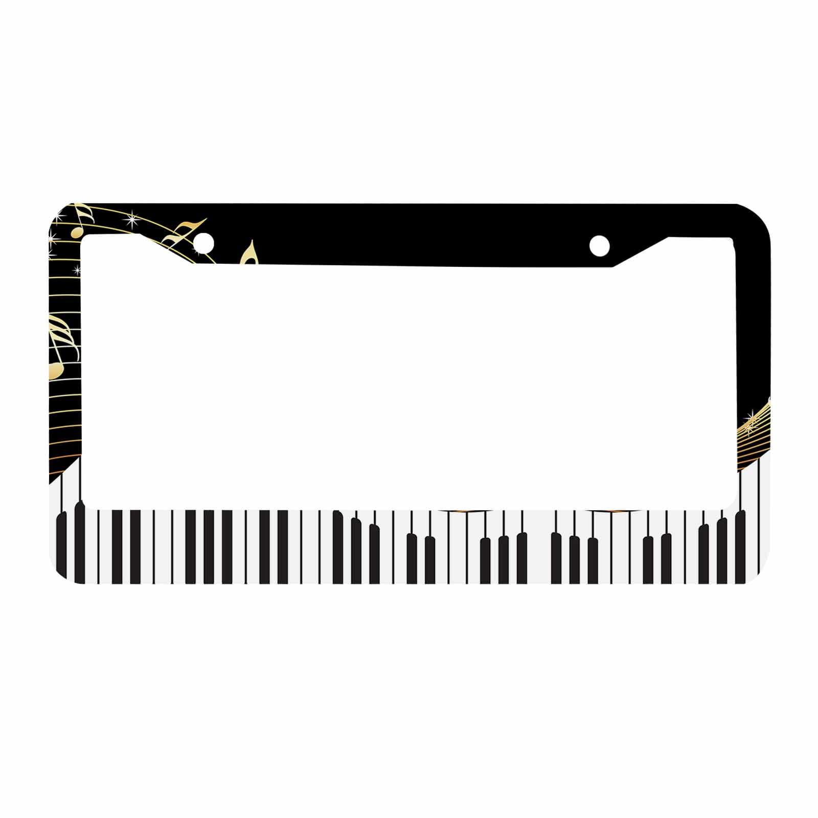 Sloboki Piano Keys Music Notes License Plate Frame Universal Aluminum ...