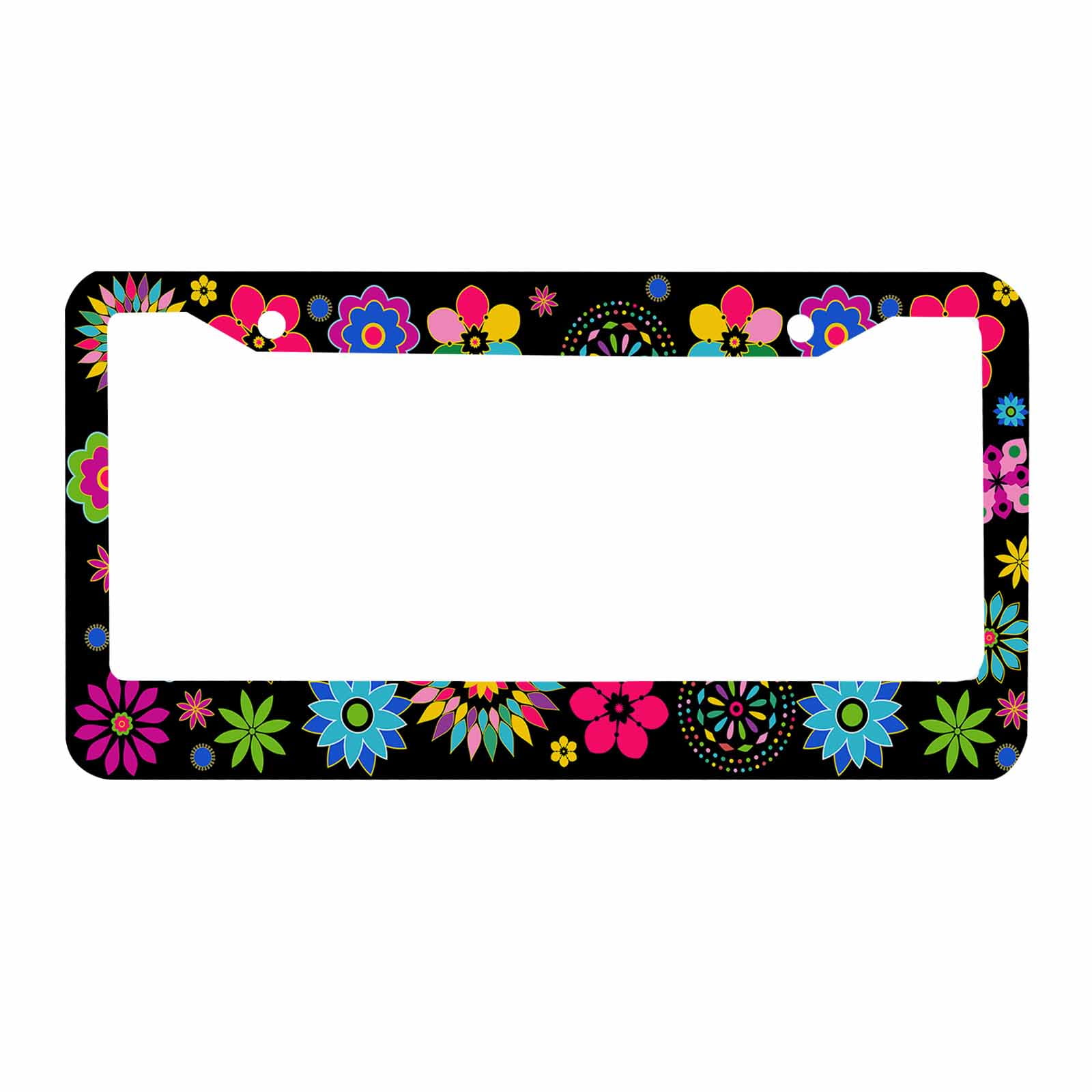Sloboki Retro Flower Design License Plate Frame Universal Aluminum ...