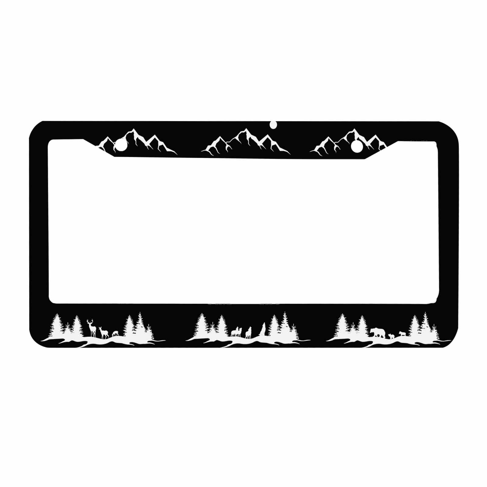 Sloboki Silhouette Of Wild Animals License Plate Frame Universal ...