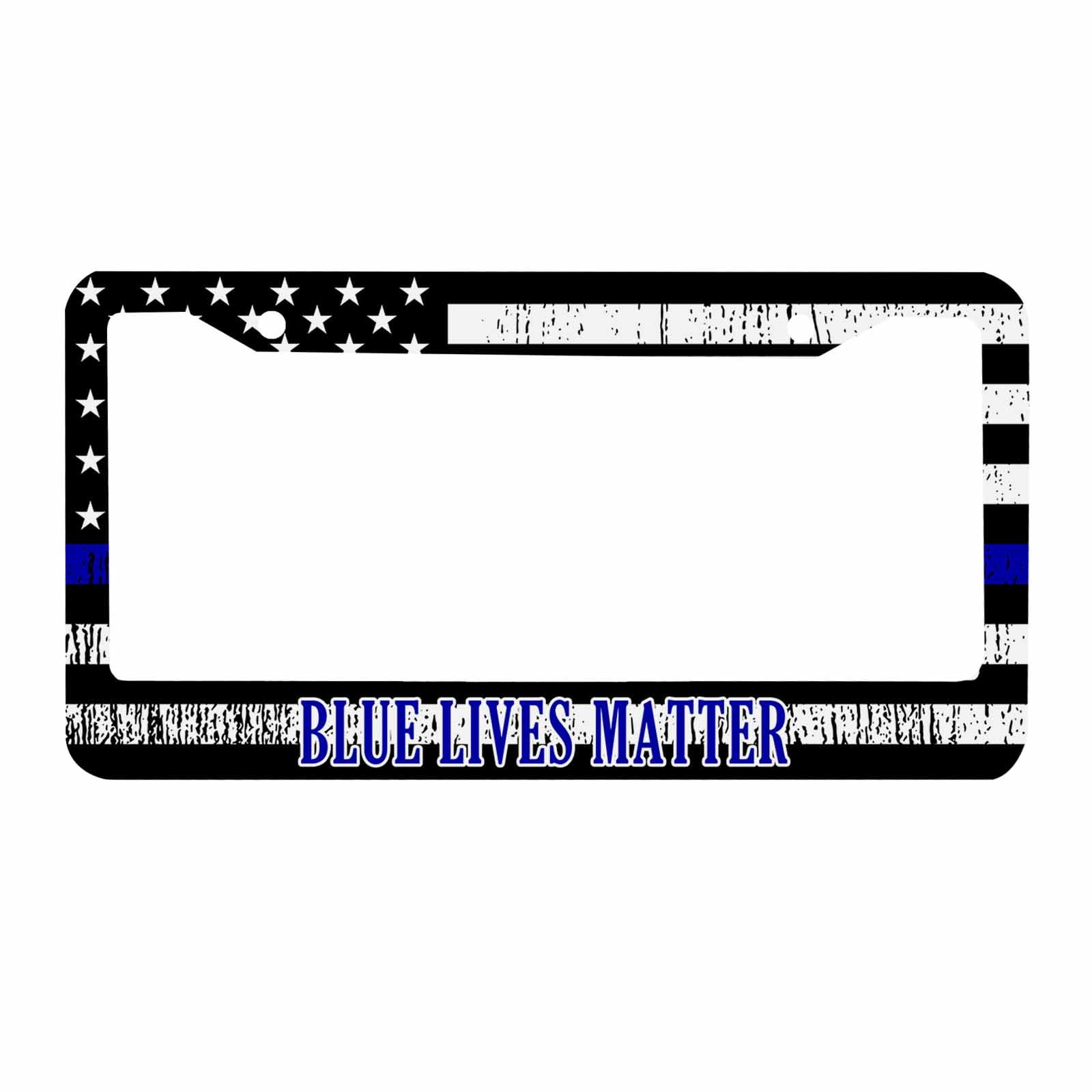 Sloboki Thin Blue Line Officer Flag License Plate Frame Universal ...