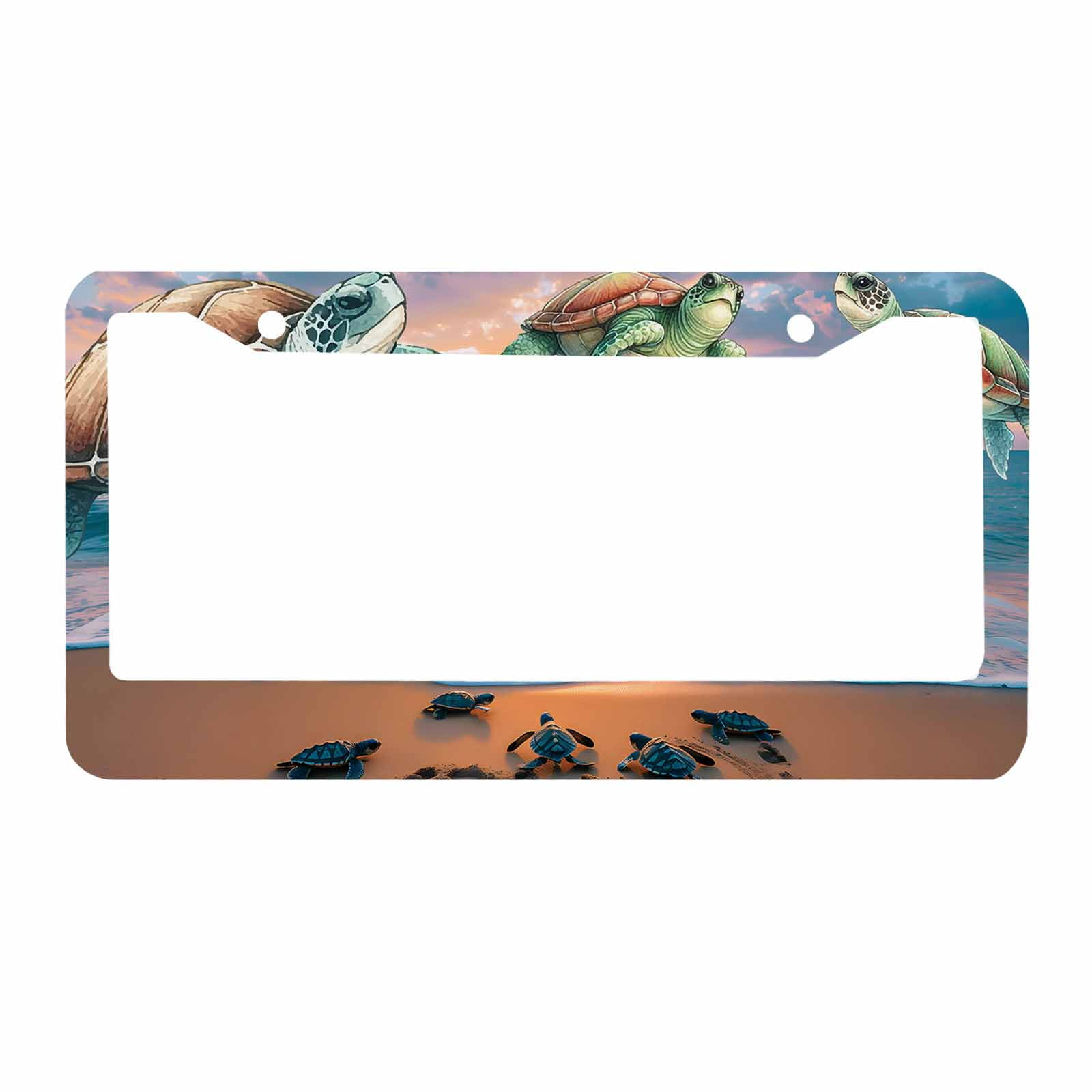 Sloboki Turtle Beach and Ocean License Plate Frame Universal Aluminum ...