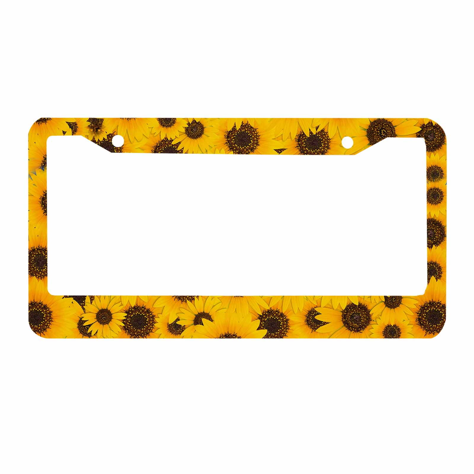 Sloboki Yellow Sunflower License Plate Frame Universal Aluminum Metal ...